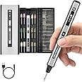 Amazon.com: AM ARROWMAX Mini Electric Engraving Pen, HollowCup Motor, 42 Bits with Aluminum Case ...