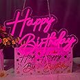 Happy Birthday Neon Sign for Wall Decor, Pink Led Neon Light Signs, Art ...