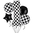 Amazon.com: 40 Inch Checkered Number Balloon 1 Black and White Race Car ...