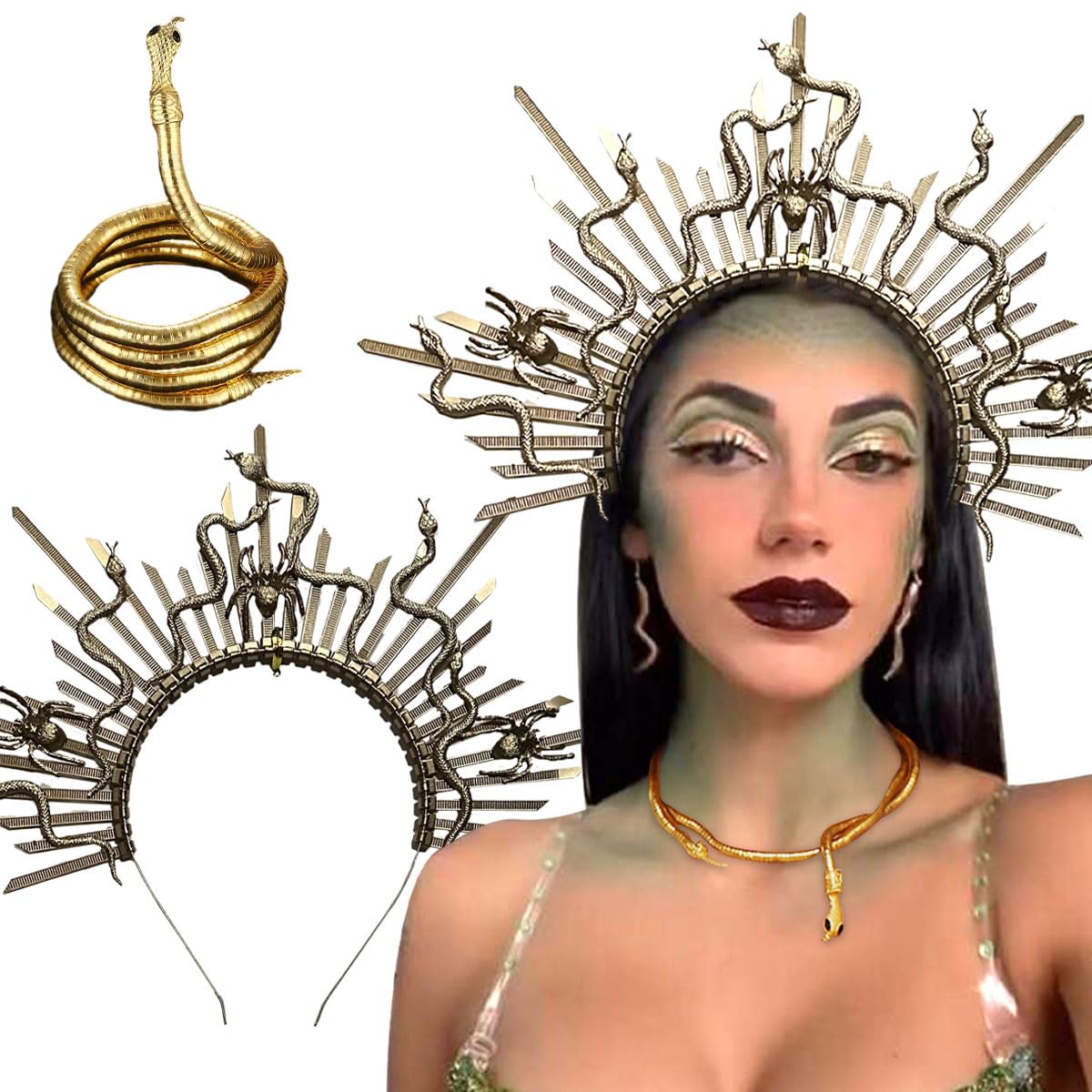 JeVenis Medusa Headband Medusa Headdress Medusa Crown Of Snakes Corona ...