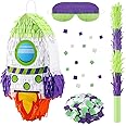 Amazon.com: Rocket Ship piñata with piñata Stick Blindfold Bat Confetti ...