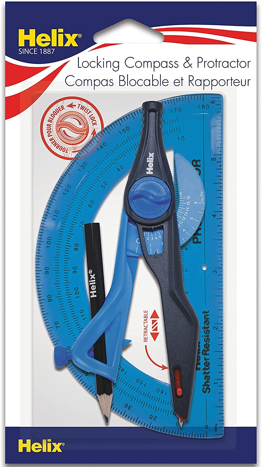 Mua Helix - Plastic Locking Compass and Protractor - 2 Piece Set ...