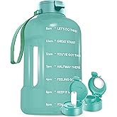 Amazon.com: AQUAFIT 1 Gallon Water Bottle With Time Marker - Straw & Chug Lid - Big Water Bottle ...
