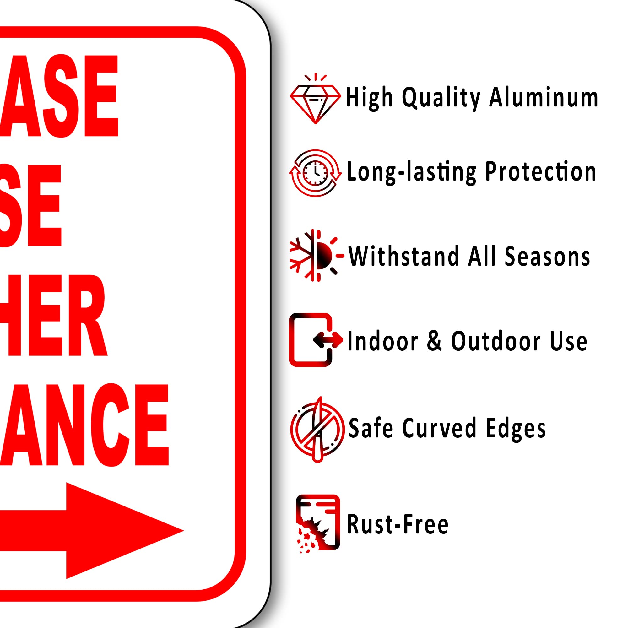 Mua Please Use Other Entrance Right Arrow Door Sign for Employees ...