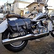 Amazon | デグナー(DEGNER) 右出しマフラー対応 (右側は小さめサイズで、アメリカンのマフラーに干渉しない) ナイロンダブルサドルバッグ ブラック 左20L+右12L （計32L ...