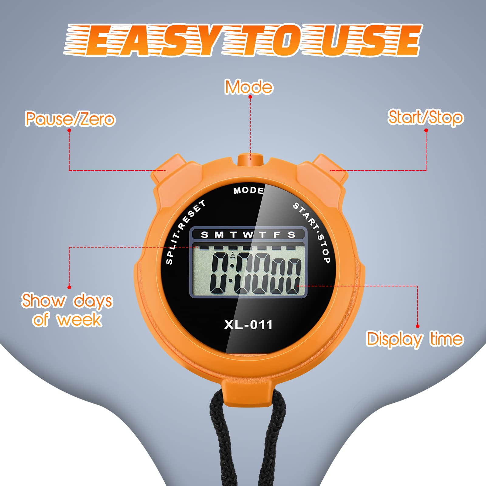 Mua TOODOO 12 Pack Multi Function Digital Stopwatch Timer Bulk Sports ...