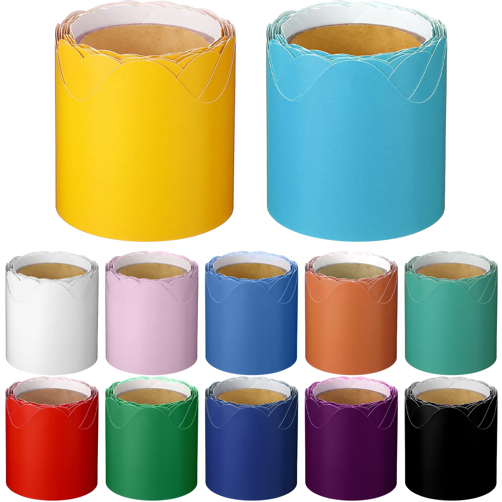 Chinco 12 Rolls Bulletin Board Border Scalloped Border Trim 196 Feet ...