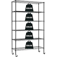 Garage Shelving, 82"x48"x18" Metal Shelves 6 Tier Wire Shelving Unit Adjustable Heavy Duty ...