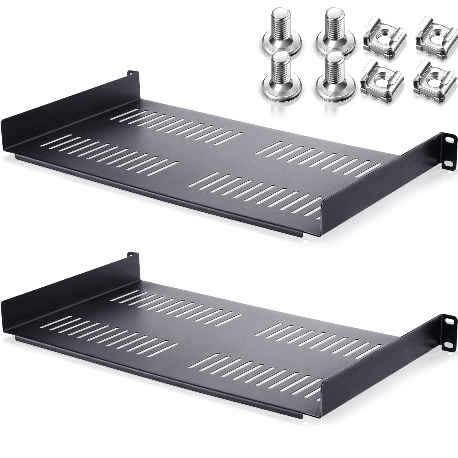 Mua 2 Pieces Rack Shelf Vented Rack Mount Shelf Universal Heavy Duty ...