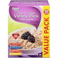 Amazon.com: Great Value Fruit & Cream Variety Pack Instant Oatmeal, 20 ...