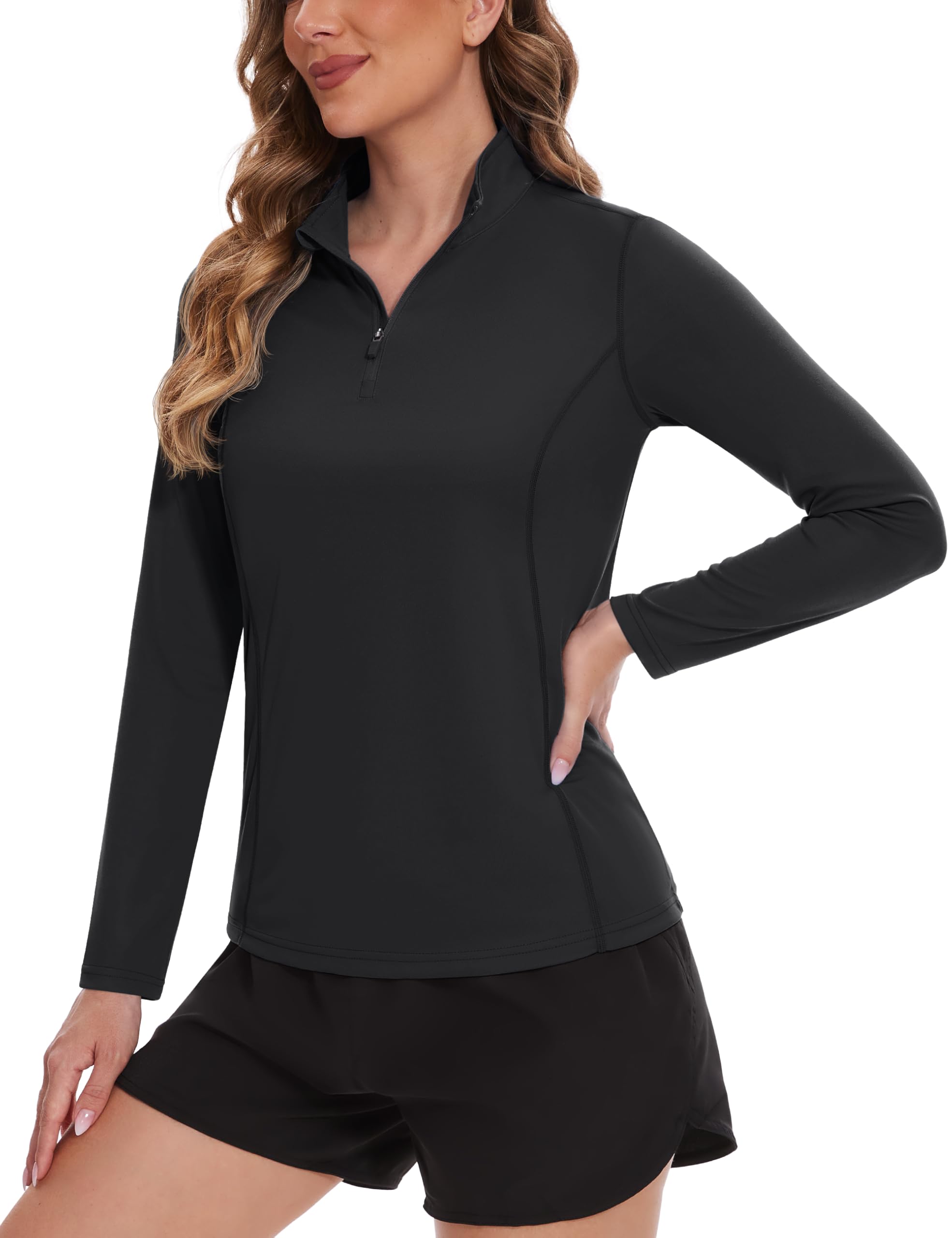 TACVASEN Women's 1/4 Zip Pullover Golf Shirts UPF 50+ Long Sleeve Sun Protection Shirts Athletic ...
