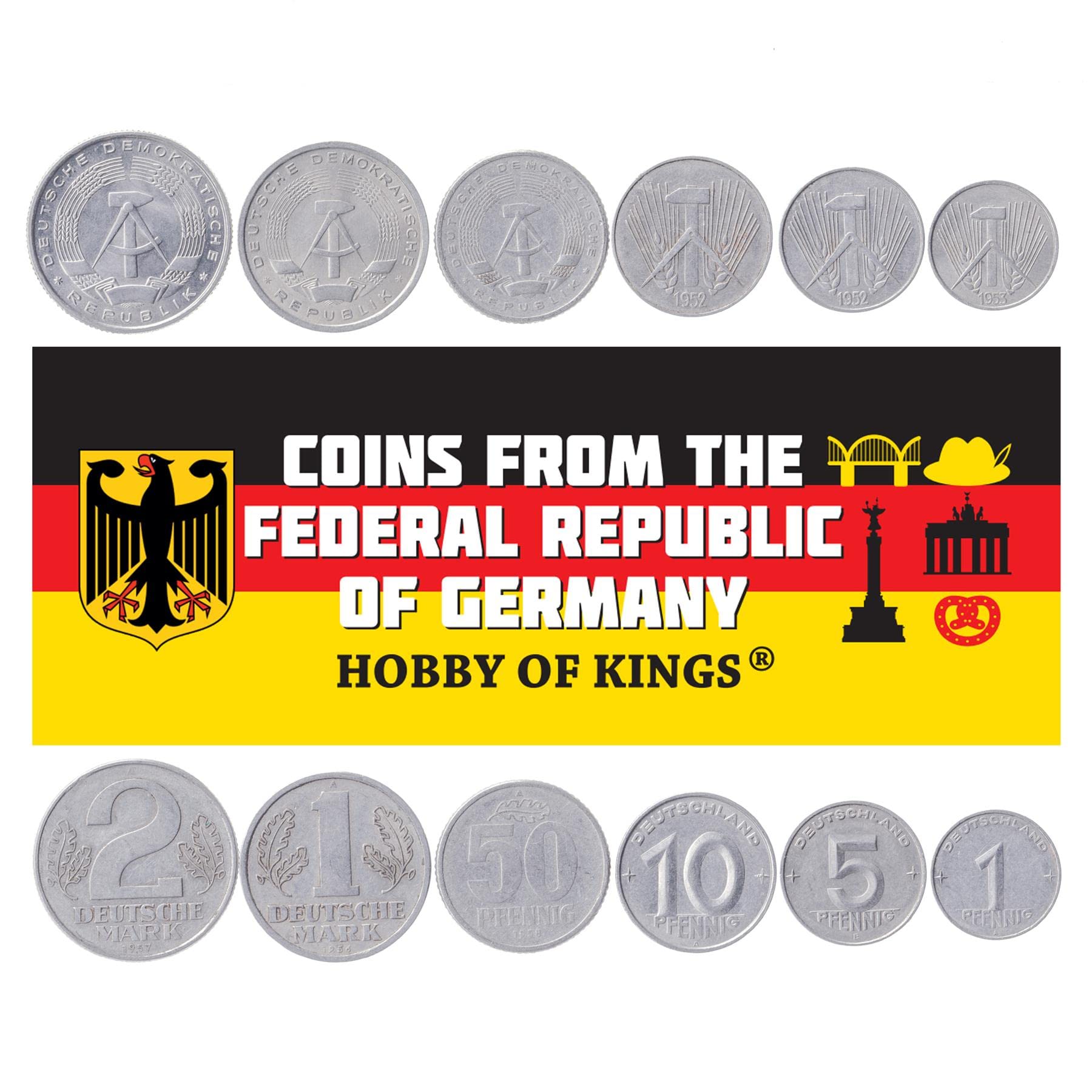 Mua 6 Coins from German Democratic Republic | East German Coin Set ...