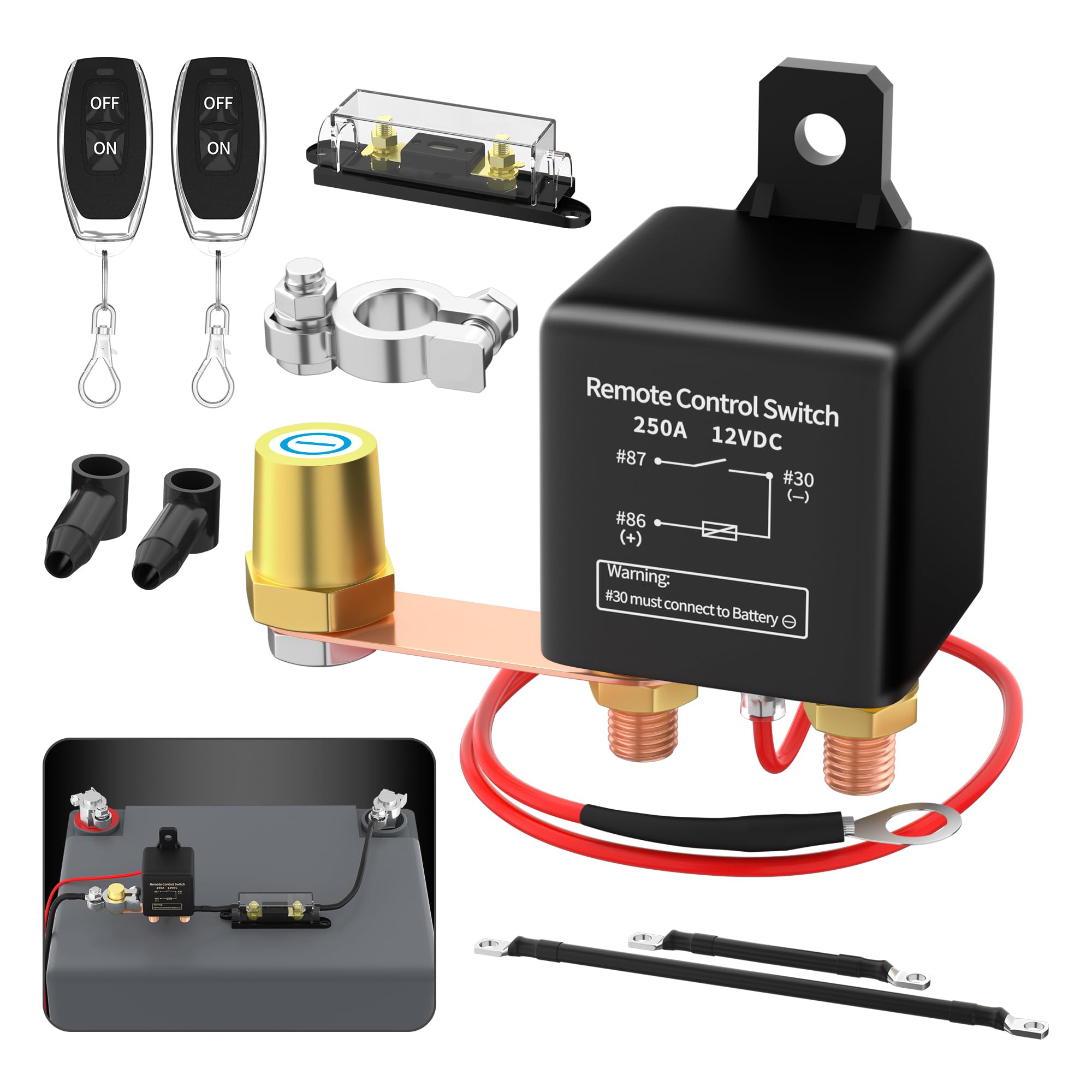 Joinfworld Kill Switch for Car 12V Remote Battery Disconnect Switch ...