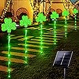 Amazon.com : ANLTDTC Solar Shamrocks Garden Stake Lights for St ...
