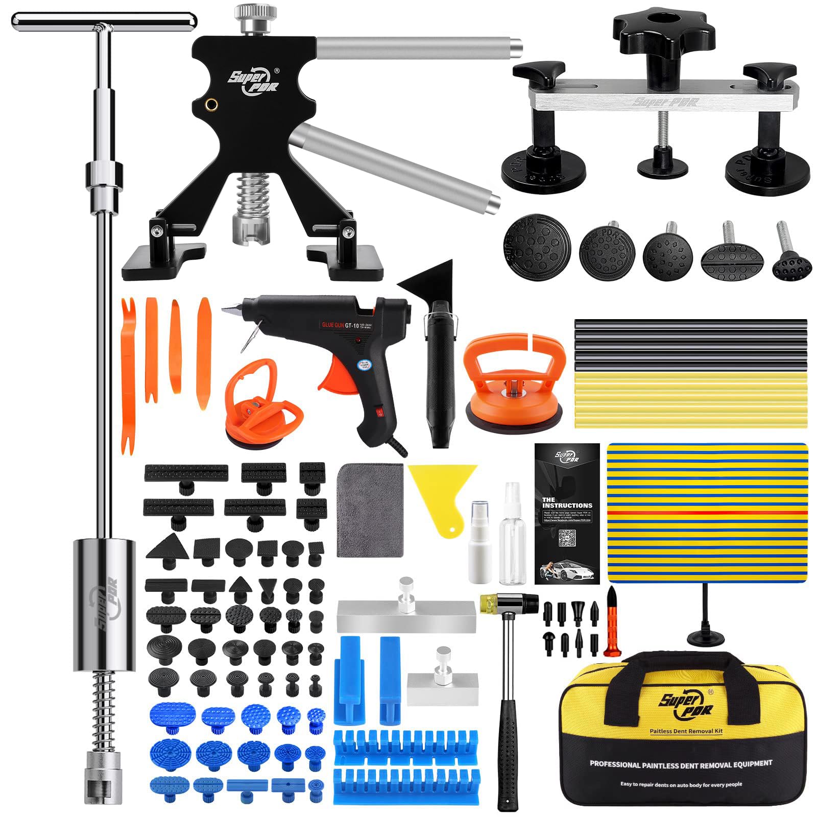 Super PDR 93PCS Paintless Dent Repair Kit, Car Dent Removal Tools, PDR ...