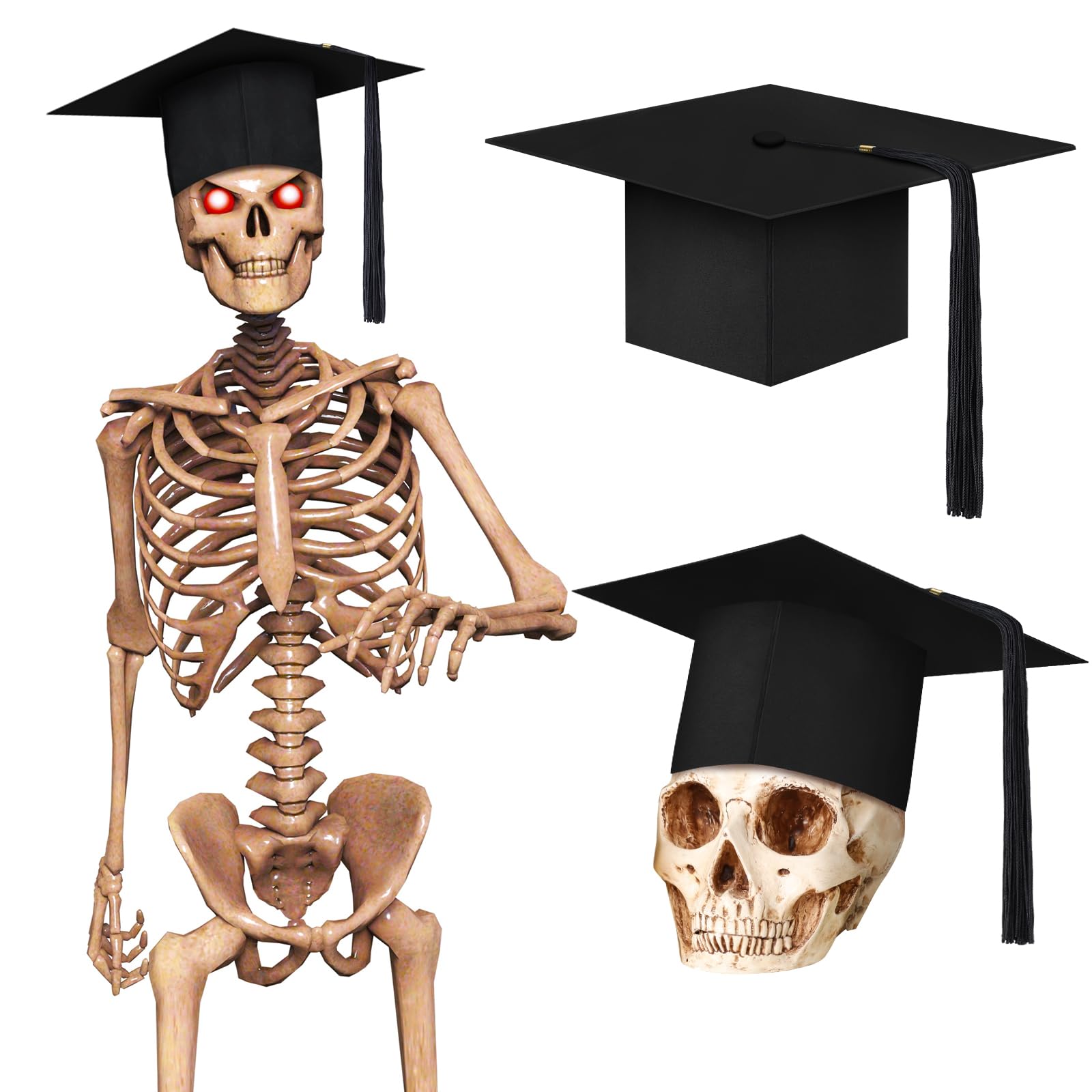 Geyoga 12 ft Skeleton Accessories Graduation 12 ft Skeleton Hat with ...