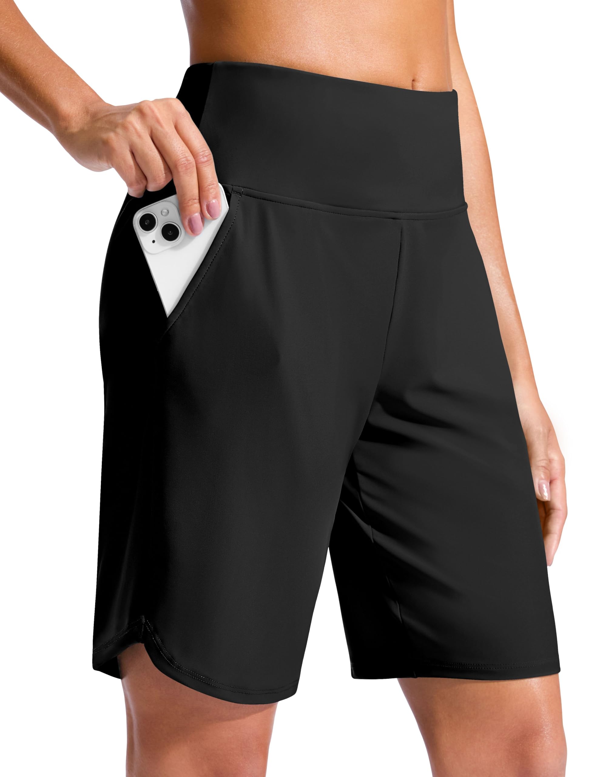 G Gradual Women's 9" Long Swim Board Shorts High Waisted Quick Dry ...