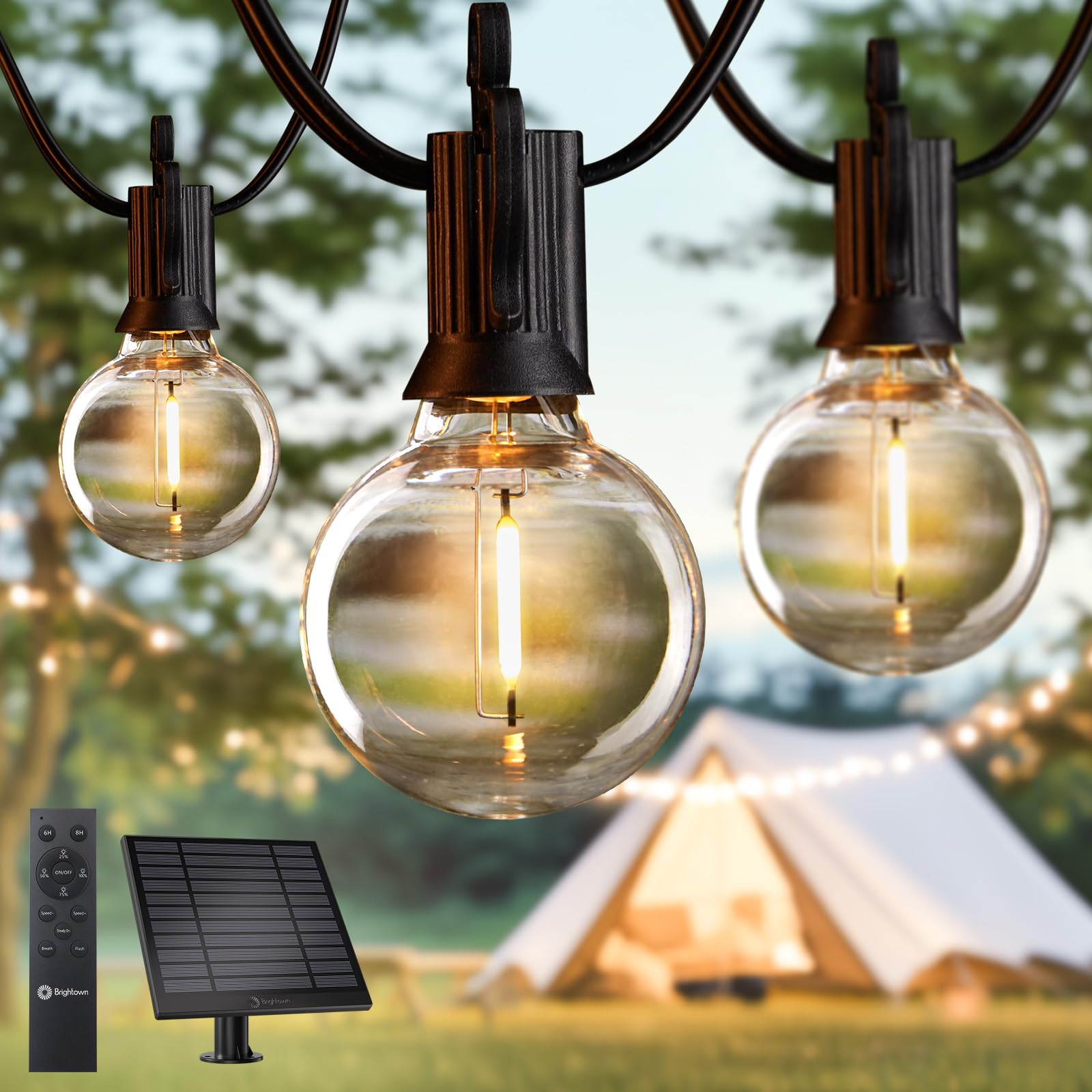 Brightown 75FT Solar String Lights Outdoor Waterproof with Remote ...