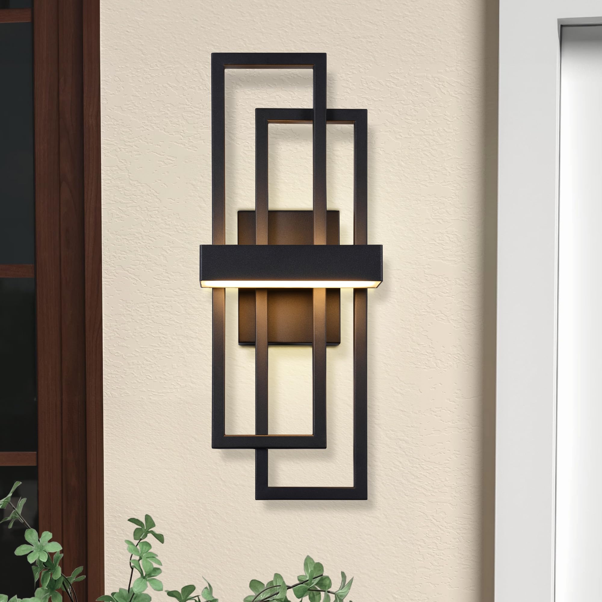 LamQee Modern Outdoor Wall Lights 20 inch, Dual Rectangle Exterior ...