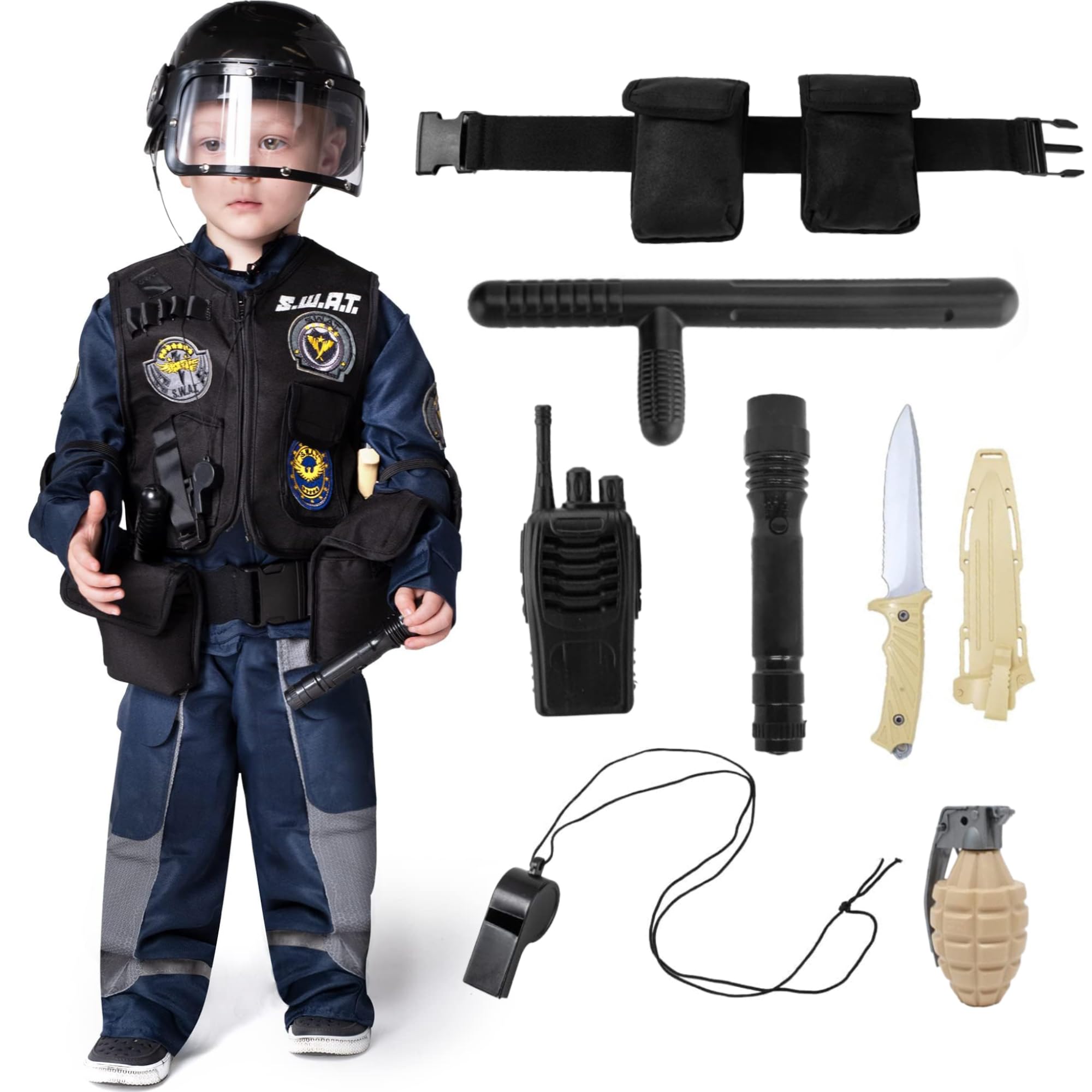 Spooktacular Creations SWAT Police Officer Costume for Kids, Boys SWAT ...