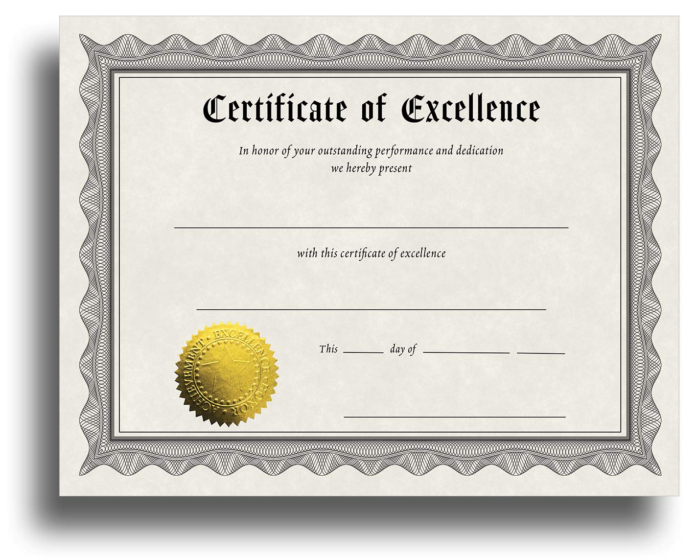 Mua Certificate of Excellence Certificate Paper with Embossed Gold Foil ...