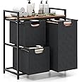 Amazon.com: GOFLAME Laundry Hamper, Laundry Basket Organizer with 3 ...