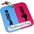 Amazon.com: Funny Bathroom Pass | Unisex Office Restroom Key Tag holder ...