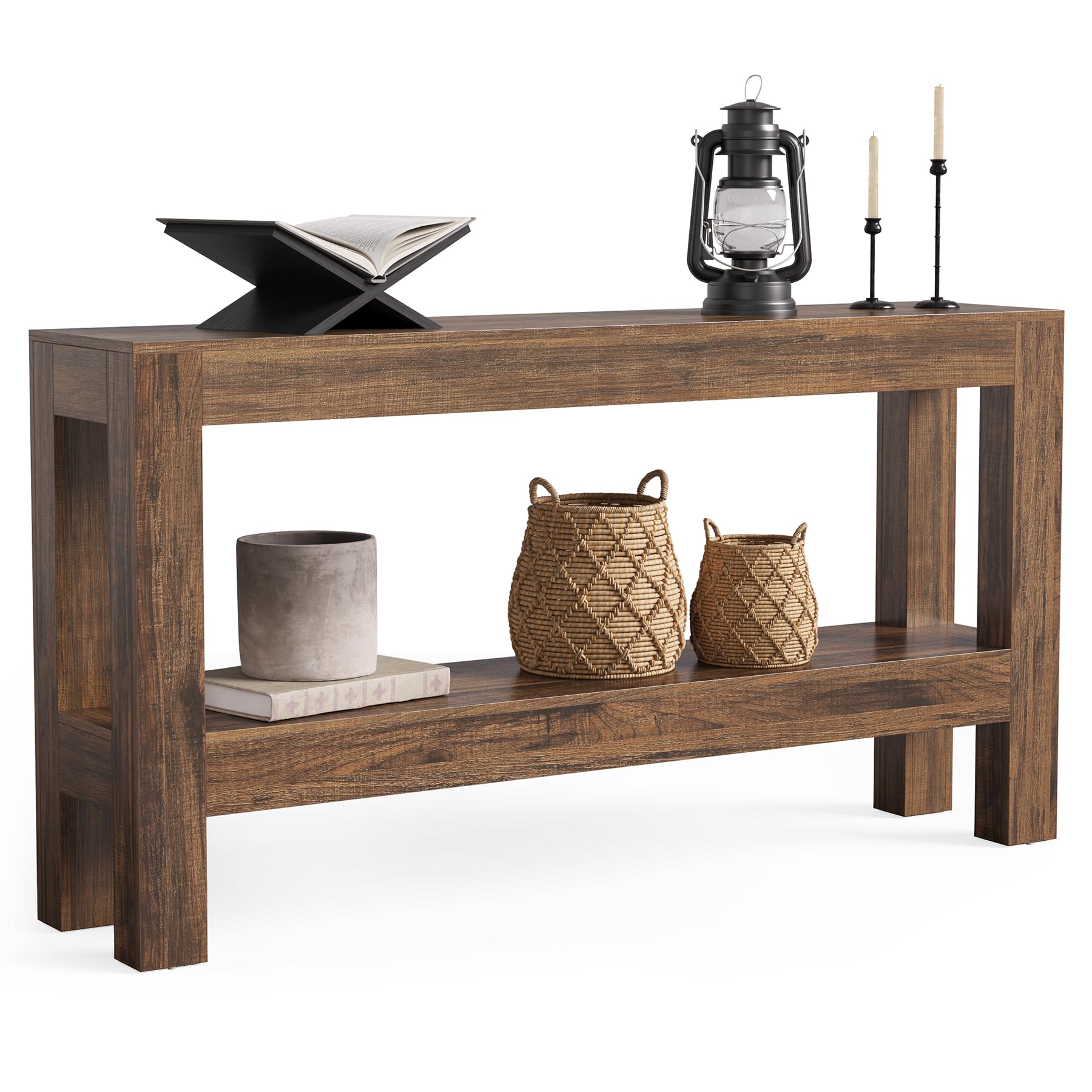LITTLE TREE 63-Inch Narrow Long Console Table for Living Room ...