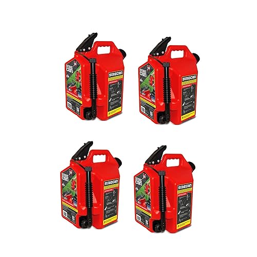 SureCan Self Venting Easy Pour 5 Gallon Flow Control Gas Container (4 ...