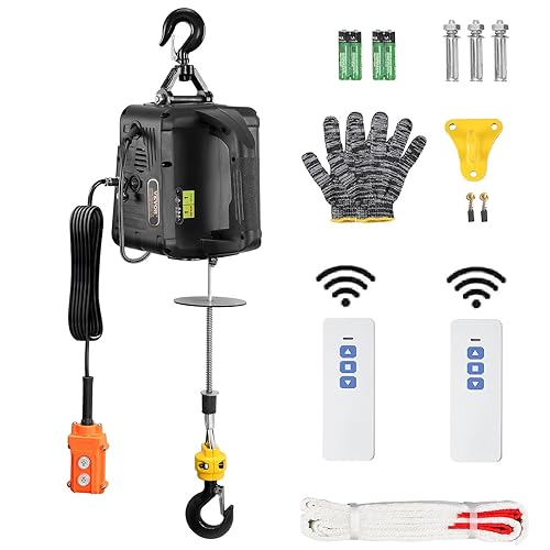 VEVOR 3-in-1 Electric Hoist Winch, 1100lbs 1500W Portable Power Winch ...