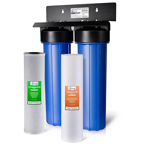 iSpring WGB22B 2-Stage Whole House Water Filtration System, 20” x 4.5 ...