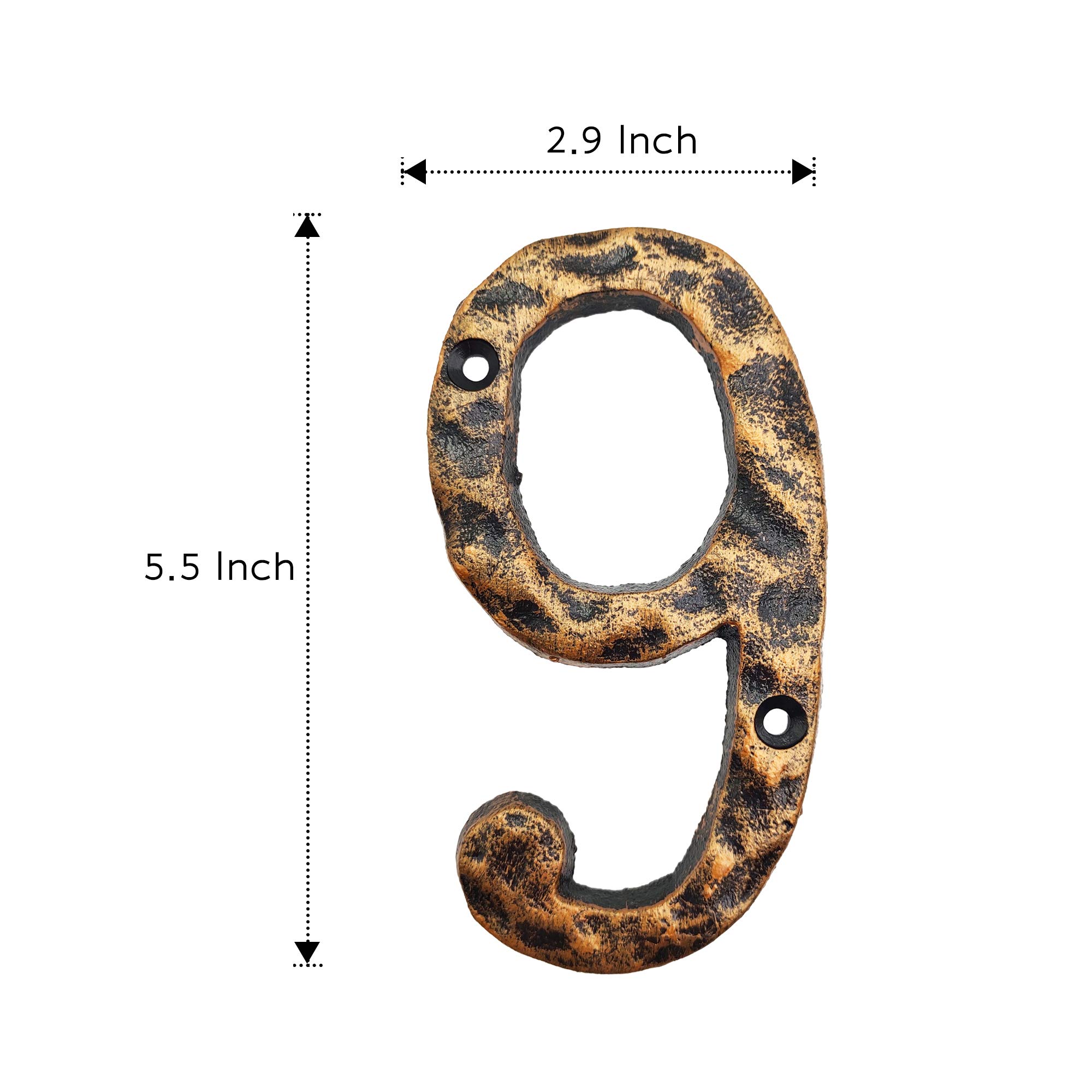 5.5 Inch House Numbers, Cast Iron Home Address Number, Featuring Solid ...