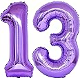 Amazon.com: Purple 13 Number Balloons, 40 Inch Giant Number 13 Balloons ...