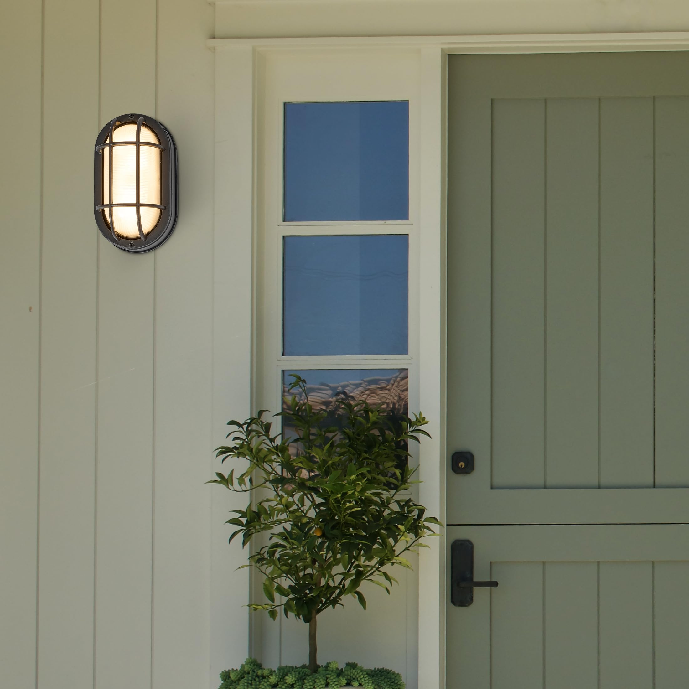 Maxxima LED Outdoor Bulkhead Light, 1000 Lumens, 6 CCT 2700K/3000K ...