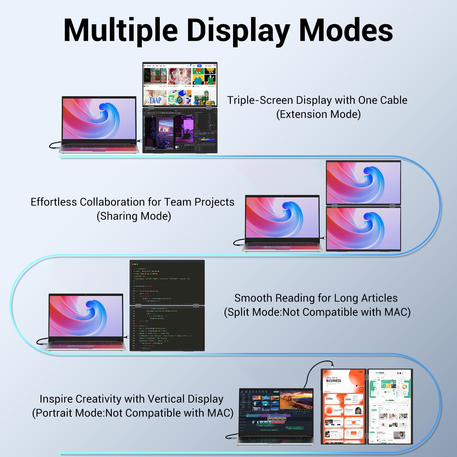 Mua InnoView Laptop Screen Extender 15.6" Dual Monitors Stacked Folding ...