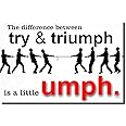 Amazon.com: Classroom Motivational Poster - The Difference Between Try ...