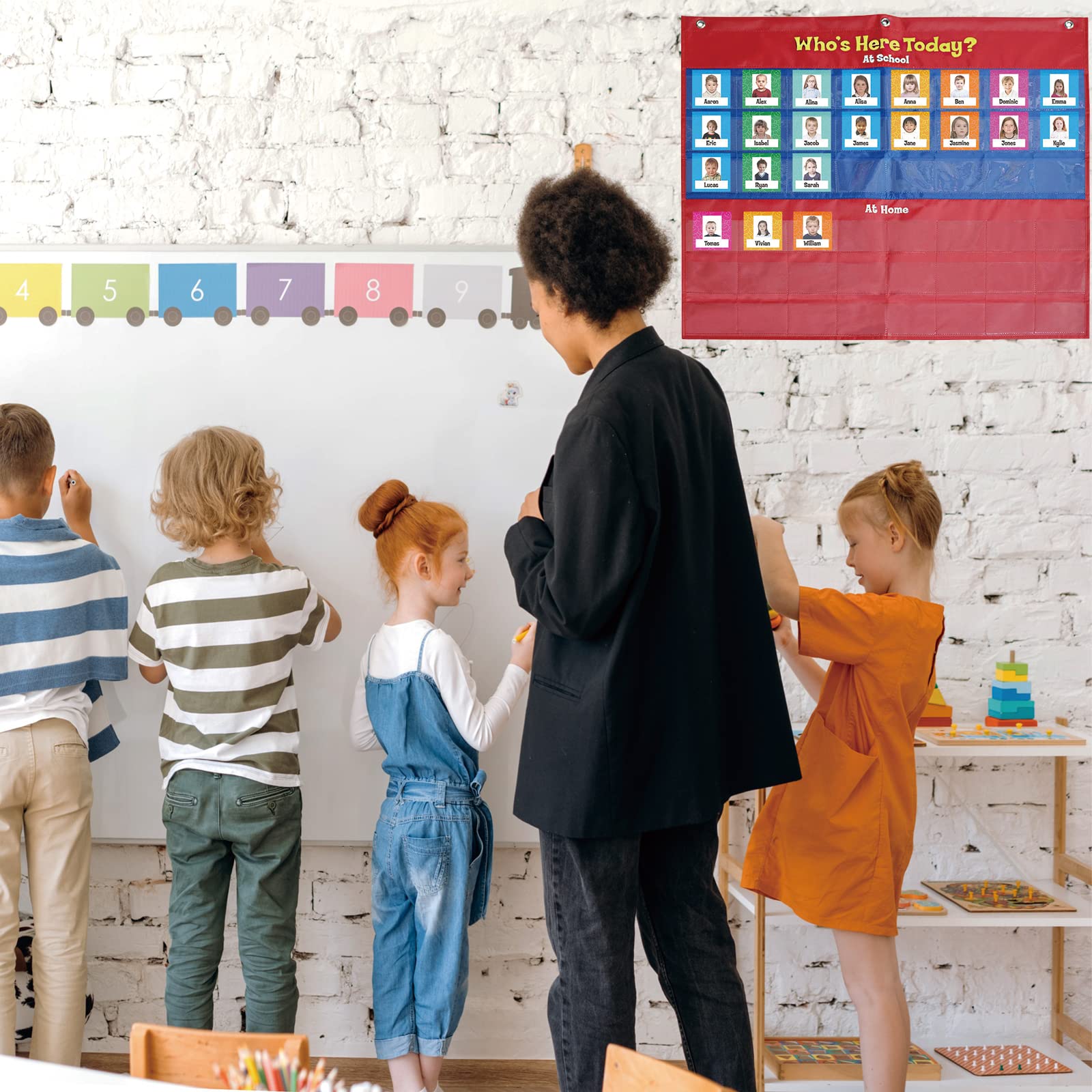 Mua Attendance Pocket Chart for Preschool Classroom Wall Organization ...