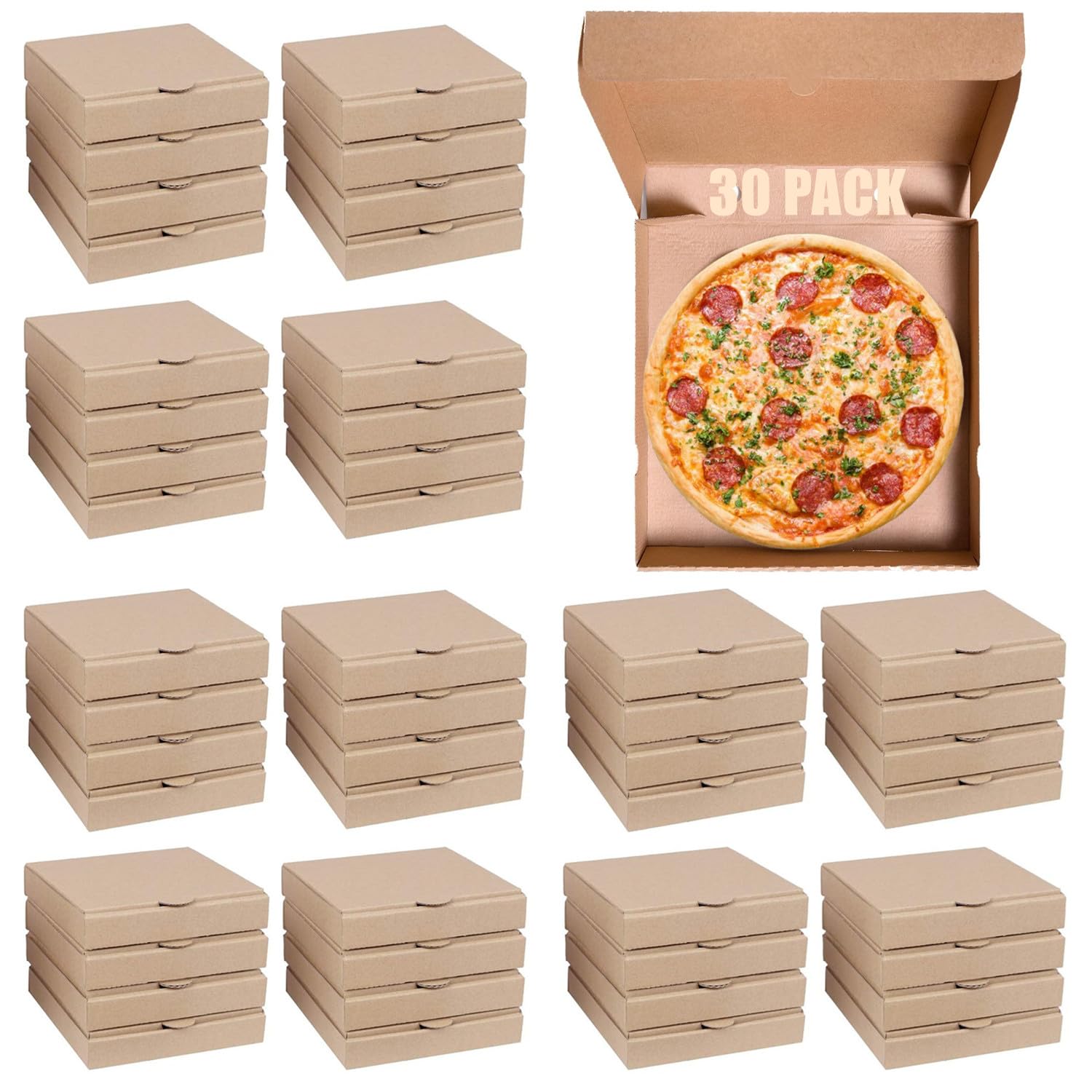 Mua 30 Pack Kraft Pizza Boxes Bulk, 6.3" x 6.3" x 1.6" Small Corrugated ...