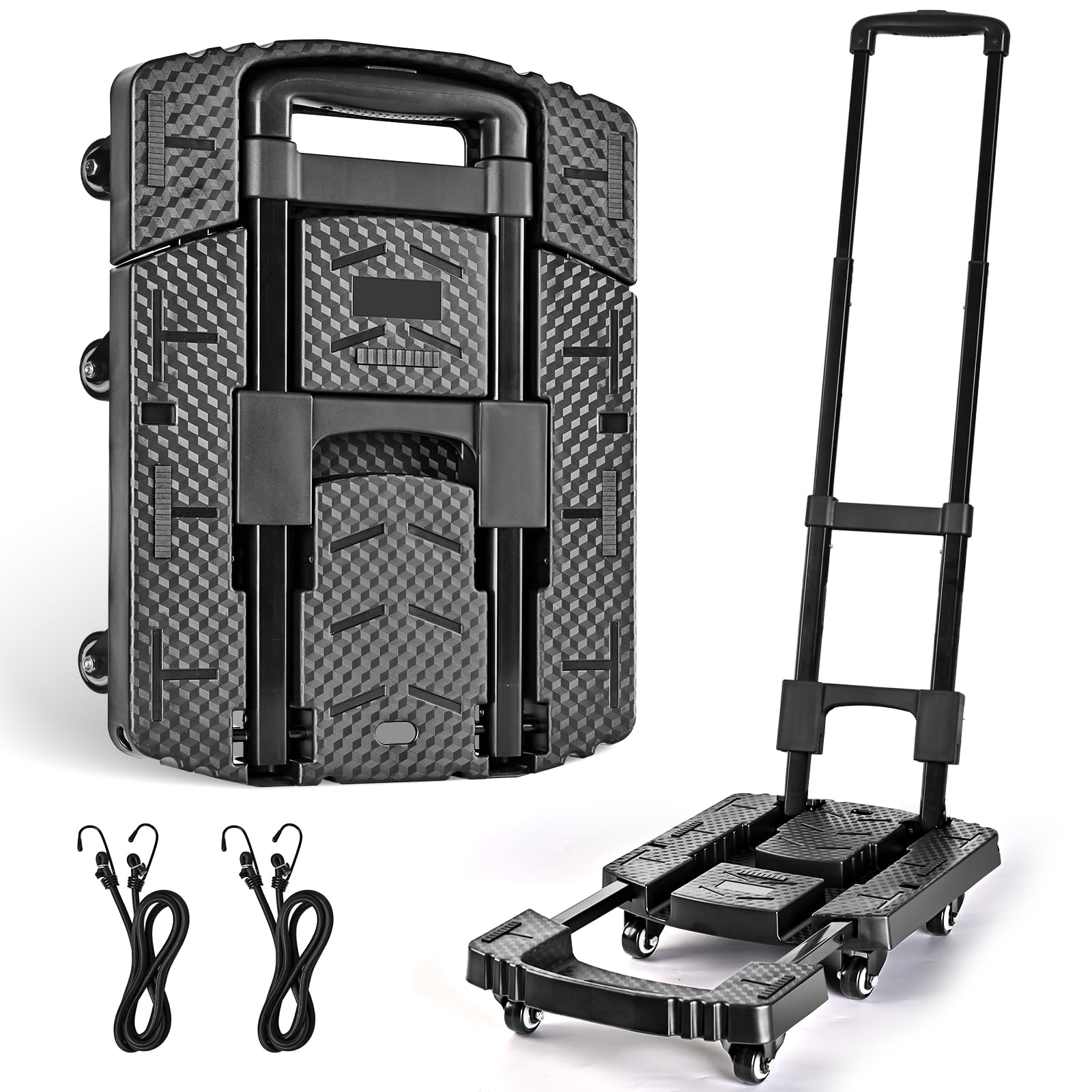 Caxlis Upgrade Folding Hand Truck, 500lbs Heavy Duty Dolly Cart ...