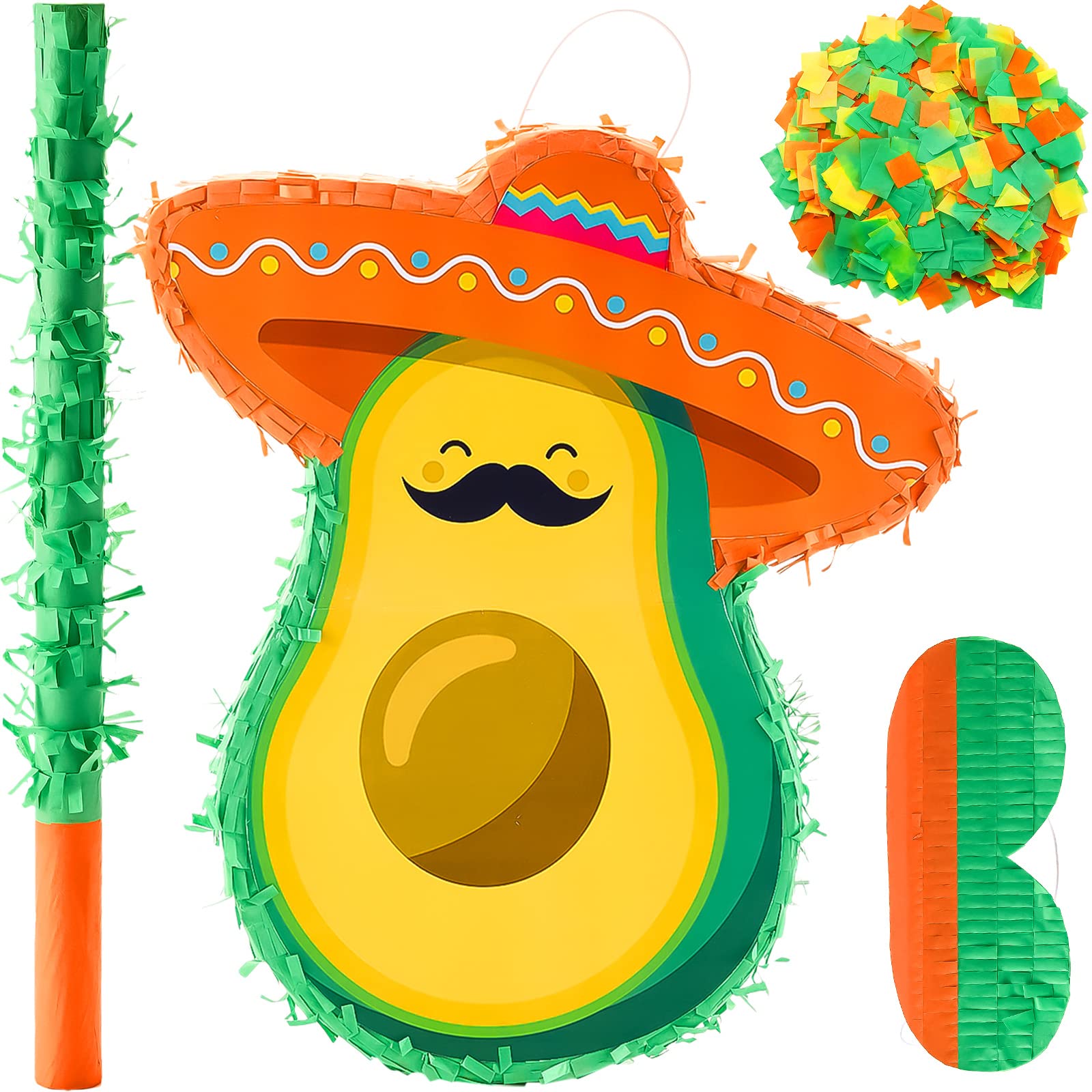 Avocado Piñata Mini Sombrero Hats Mexican Fiesta Game Favors with ...