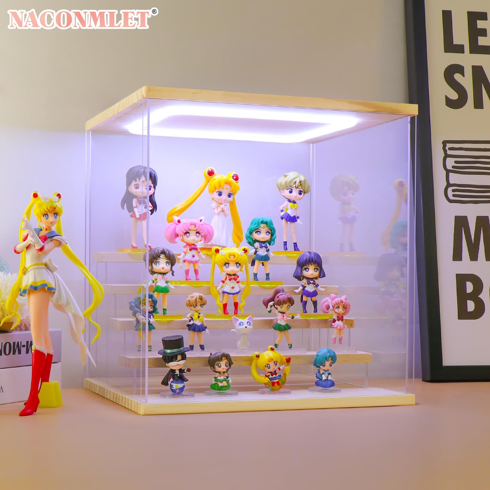 Mua Clear Acrylic Display Case for Funko Pop Figure - LED-Lit,5 Tier ...
