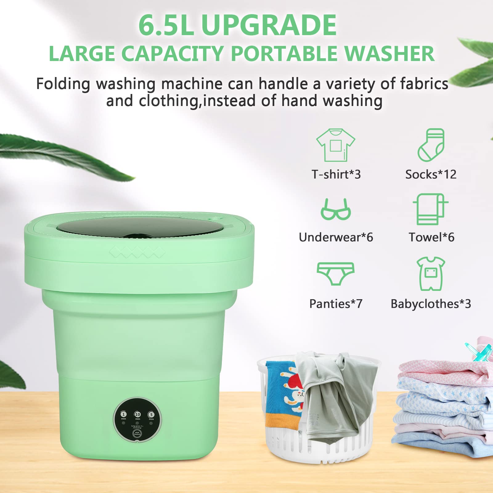 Mua Portable Washing Machine and Dryer Combo, 6.5L Mini Folding Washing ...