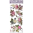 Amazon.com: Violette Shabby Chic Pink Rose Stickers - Floral Scrapbook ...