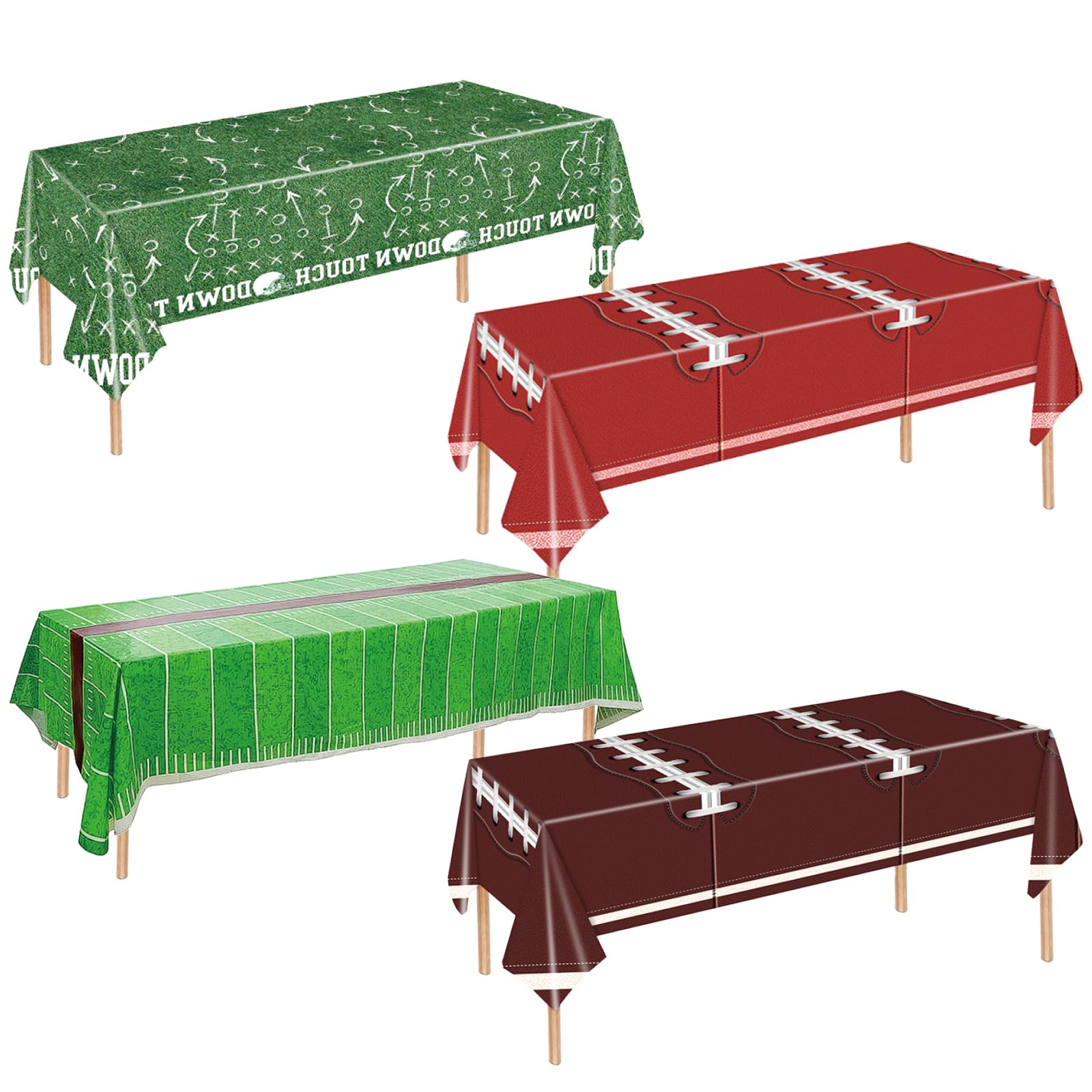 Football Party Decorations Plastic Football Field Tablecloth Disposable ...