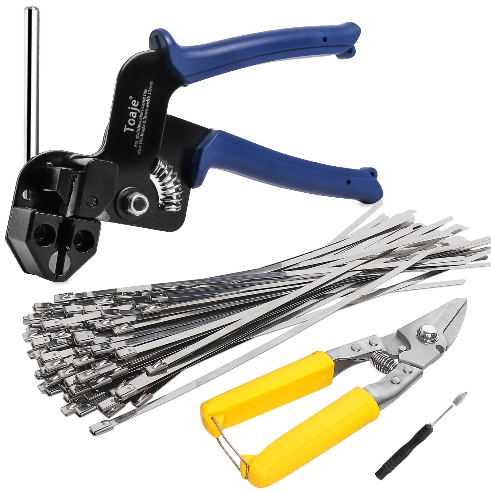 Metal Zip Ties Tool, Stainless Steel Zip Ties Gun Kit,Heavy Duty ...