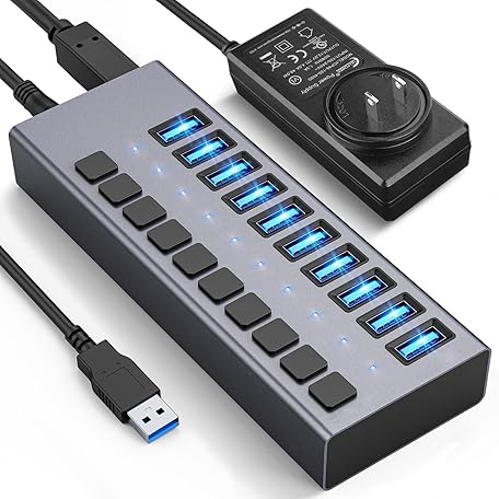 Mua 48W Powered USB Hub - ACASIS 10 Ports USB 3.0 Data Hub - with ...