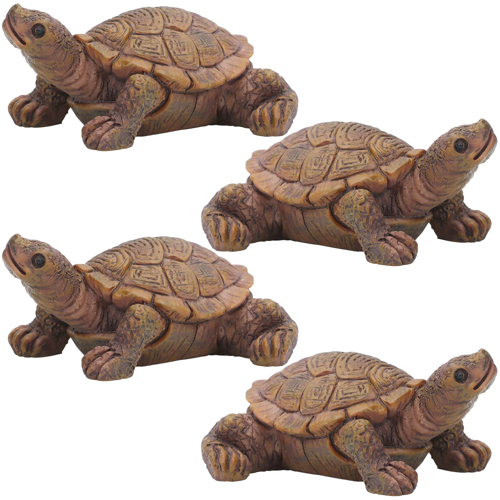 VAIPI 4 Pcs Mini Turtles Miniature Figurines Simulation Small Tortoise ...