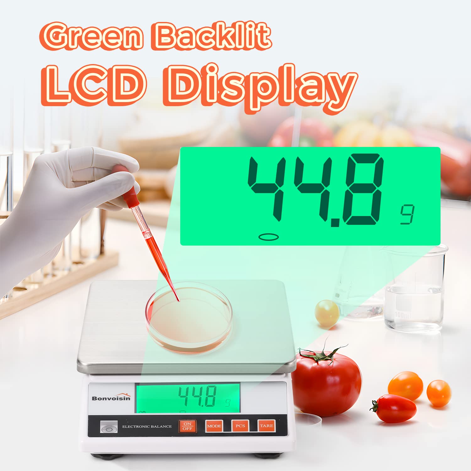 Bonvoisin 0.1g 5kg-10kg High Precision Portable Electronic Digital Laboratory Scales Analytical ...