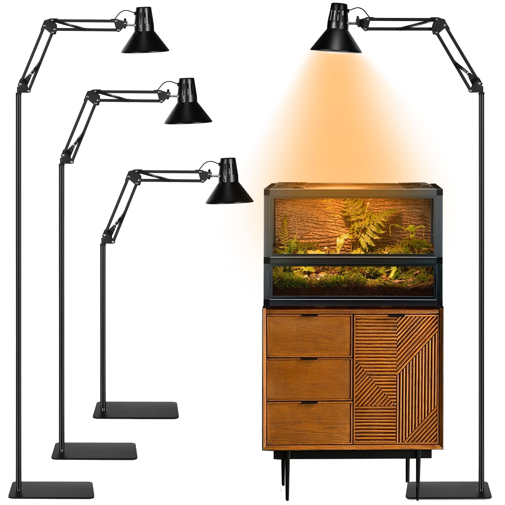 DXOPHIEX Reptile Heat Lamp Reptile Light Fixture with Tall Reptile Lamp ...