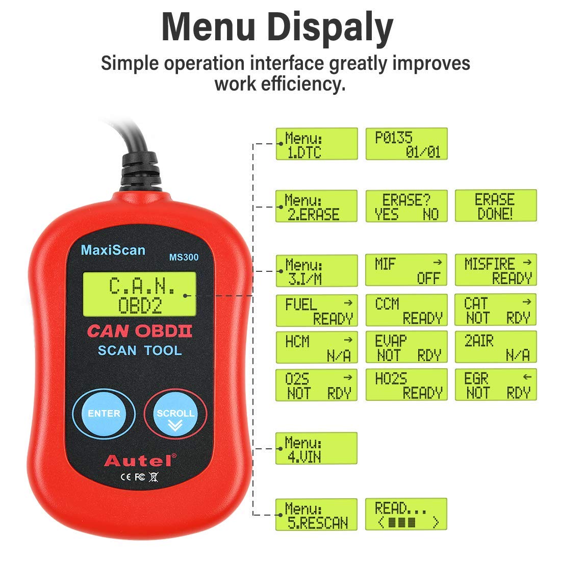 Mua Autel MaxiScan MS300 Car OBD2 Scanner Code Reader Engine Fault Code ...
